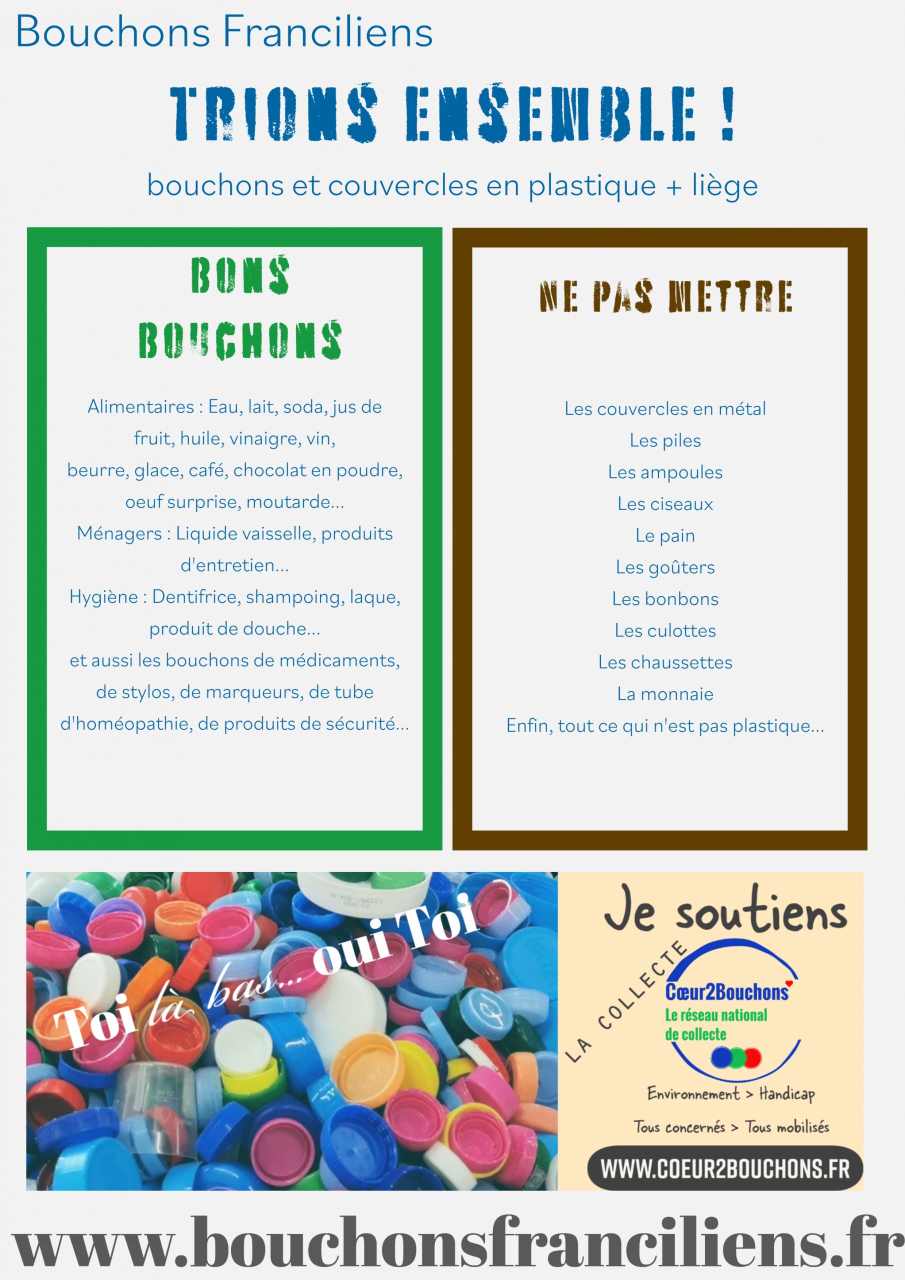 Affiche sur la collecte des bouchons en Ile-de-France - Bouchons ...